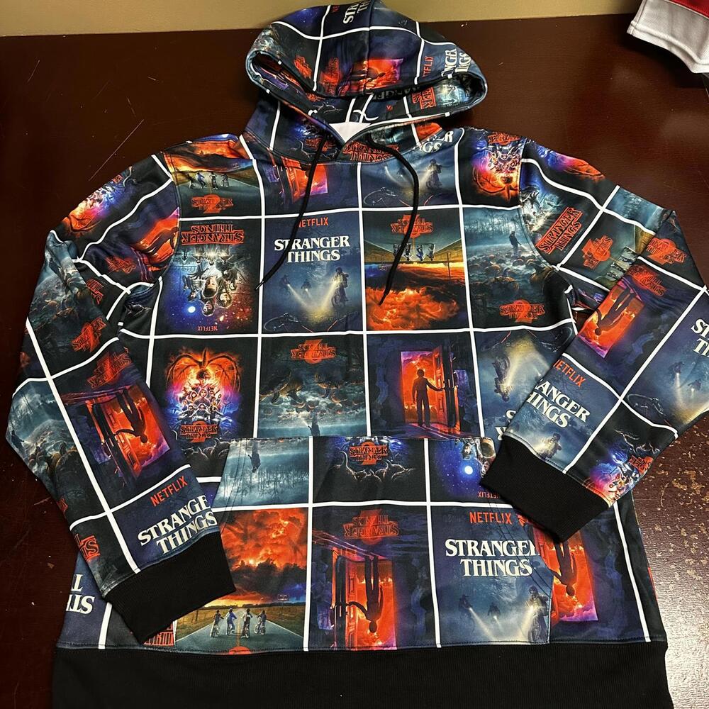 Stranger Things Poster Collage All Over Print Hoodie … - Gem